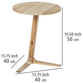 Kulatý odkládací stolek z masivu akácie ø 40 cm Acina – Wenko