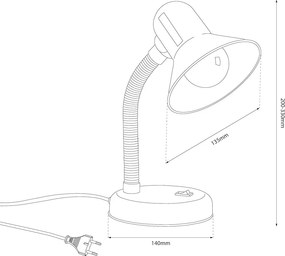 Stolní lampa Mentor, 1x bílé stínítko, w