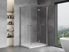 Mexen Mist-F Duo, skládací sprchový kout 80 x 95 cm, čiré sklo, chromový profil, 8A6-080L-095P-01-00