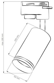 Bodové svítidlo do lištového systému PARIS 6xGU10/10W/230V +2x1 m lištový systém