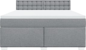 Box spring postel s matrací světle šedá 180 x 200 cm textil 3288281