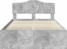 Rám postele Betonově šedá 135 x 190 cm Masivní borové dřevo 3412910