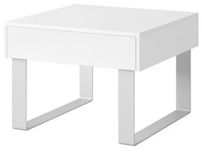 Konferenční stolek malý CALABRINI, 63,5x45x63,5, bílá/bílý lesk