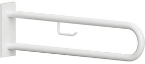 Bemeta Design HELP: Podpěrné madlo ve tvaru U s držákem TP 750 mm, bílé, s krytkou -