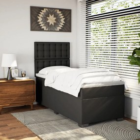 Box spring postel s matrací černá 80 x 200 cm umělá kůže 3292996