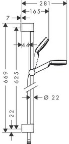 Hansgrohe Crometta Sprchová sada 1jet se sprchovou tyčí 65 cm 26533400