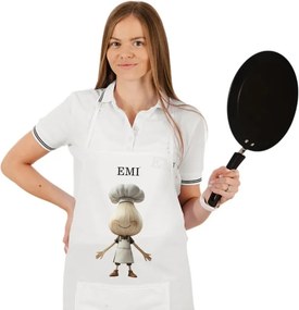 Kuchyňská zástěra Garlico EMI, Bílá