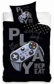 TipTrade Bavlněné povlečení 140x200+70x90 cm - Gamer Play Repeat