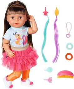 ZAPF Starší sestřička BABY born Play & Style Brunetka 43 cm