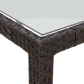 Zahradní stůl 150 x 90 x 75 cm tvrzené sklo a polyratan hnědý 316704