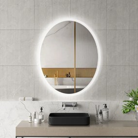 Erga Paola, oválné LED zrcadlo 80x100cm, 2645 lm, 3 barvy světla, přední a zadní osvětlení, ERG-V01-302-1080-00