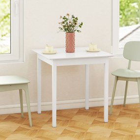HOMCOM jídelní stůl kuchyňský stůl čtvercový pro 2 osoby ze dřeva, 75 x 75 x 76 cm, ideální do kuchyně a jídelny, bílý | Aosom.de