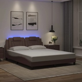 Rám postele Viana s LED bez matrace hnědý 160 x 200 cm 3214031