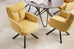 Designová otočná židle Maddison hořčicová II žlutá