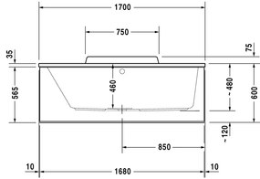 Duravit DuraStyle - vana 170x70 cm, levá 700294000000000