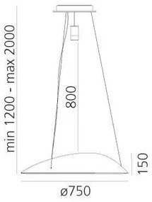 Artemide 1402010APP-LED RGBW Stm. lustr na lanku AMELUNA LED/45W/230V 3000K