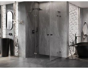 Mexen Lunar, L Duo sklápěcí sprchový kout 100 x 70 cm, 8mm čiré sklo, profil grafit broušený, 834L-100L-070P-66-00