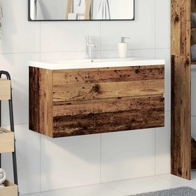 Umyvadlová skříňka s vestavěným umyvadlem a baterie staré dřevo 3328935