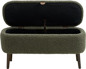 Zelená lavice z textilie bouclé Harlow – House Nordic