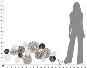Nástěnná kovová dekorace Mauro Ferretti Troby, 143 x 64cm