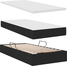 Postel s úložným prostorem a matrací Černá 90 x 190 cm Samet 3370415