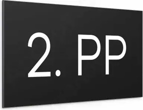 ACCEPT Označení podlaží "2. PP" - stříbrná tabulka - černý popis