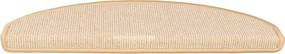 Schodové rohože 15 ks 65 x 21 x 4 cm krémové, půlkulaté, velké 149861