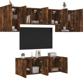 vidaXL 6dílná obývací stěna kompozitní dřevo [3216439] Barva: kouřový dub