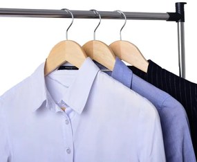 Erga Eder, dřevěné věšáky do šatníku 10ks, přírodní hnědá-chromová, ERG-YKA-CH.EDER