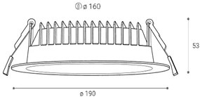 Led2 Zápustné LED svítidlo KAPA - 190 mm Barva: Bílá, Stmívání, řízení: Casambi