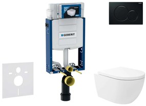 Geberit Kombifix - Set předstěnové instalace, klozetu Oudee Vortex a sedátka softclose, tlačítko Sigma01, černá SANI15CA5135
