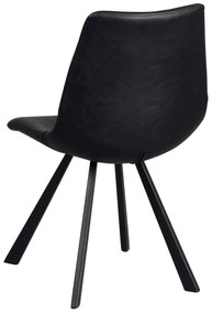 Černá kožená jídelní židle Rowico Bristol