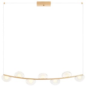 Zlatý LED lustr nad stůl Redo SINCLAIR 01-3245