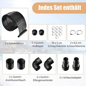 Costway Ohřívač bazénu solární kolektorové panely pro 25800 l podzemní