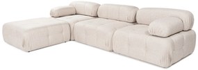 Hanah Home Čtyřmístná pohovka s pufem DOBLO světle hnědá 315 cm
