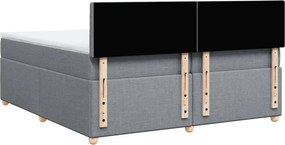 Box spring postel s matrací světle šedá 200 x 200 cm textil 3286801