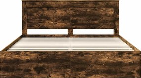 Rám postele Kouřový dub 200 x 200 cm Masivní borové dřevo 3410052