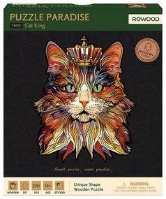 RoboTime Dřevěné puzzle Kočičí král