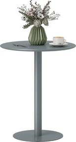 HOMCOM Kulatý Jídelní Stůl pro 2 Osoby, Ocelový Kuchyňský Stůl pro Vnitřní a Venkovní Použití Ø60x72 cm Šedý | Aosom