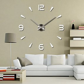 Nástěnné samolepicí 3D hodiny Barevná varianta: Bílá, Varianta: 110cm