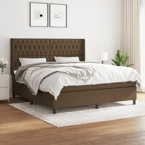 Box spring postel s matrací tmavě hnědá 180x200 cm textil 3131692
