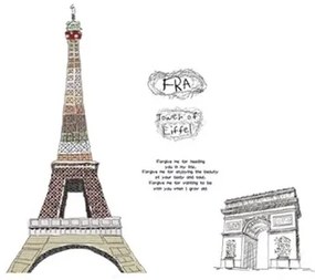 Živá Zeď Samolepka na zeď Eiffelova věž