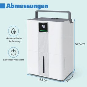 Costway 35 L/Day domácí odvlhčovač Energeticky úsporný odvlhčovač s 3 režimy