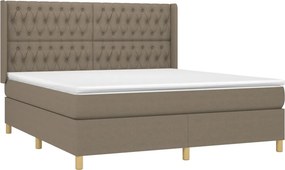 Box spring postel s matrací a LED taupe 180x200 cm textil 3139137