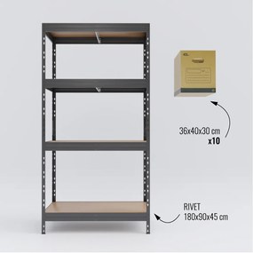 Régal RIVET PACK 180x90x45cm s 10 kartonových krabic
