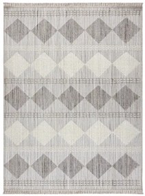 koberec NANO EO61A Diamanty, smyčkový, plošně tkaný šedá / bílá velikost 120x170 cm | krásné koberce cz