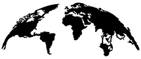 Wallexpert Dekorativní kovový nástěnný doplněk World Map Large, Černá