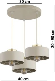 BRILAGI - Lustr na lanku SPRING 3xE27/60W/230V béžová/zlatá