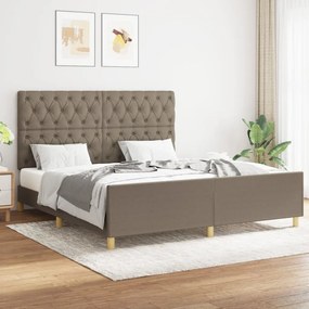Rám postele bez matrace taupe 160 x 200 cm textil 3125312