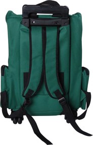 PawHut 2v1 nosič pro domácí mazlíčky - batoh nebo vozík na cestování pro psy a kočky s 2 koly, sklopná hliníková rukojeť a kapsy 42x25x55 cm Zelená